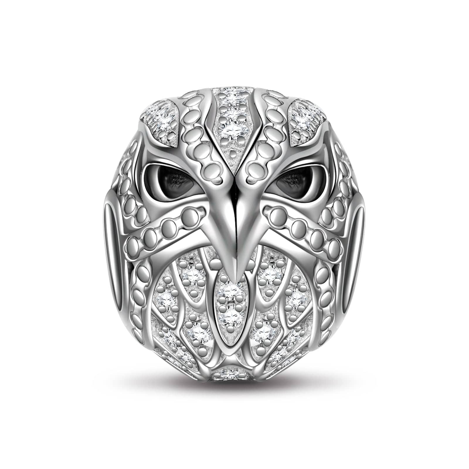 STERLING SILVER KNIGHT FALCON CHARMS WITH ENAMEL IN WHITE GOLD PLATED ...