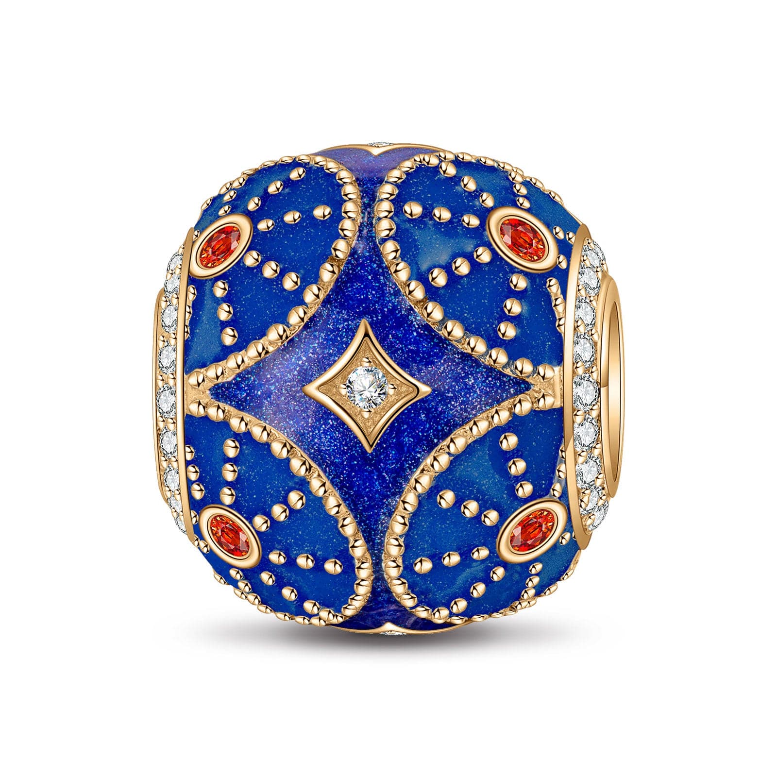 BLUE MYSTIC LIGHT TARNISH-RESISTANT SILVER CHARMS WITH ENAMEL IN 14K G ...