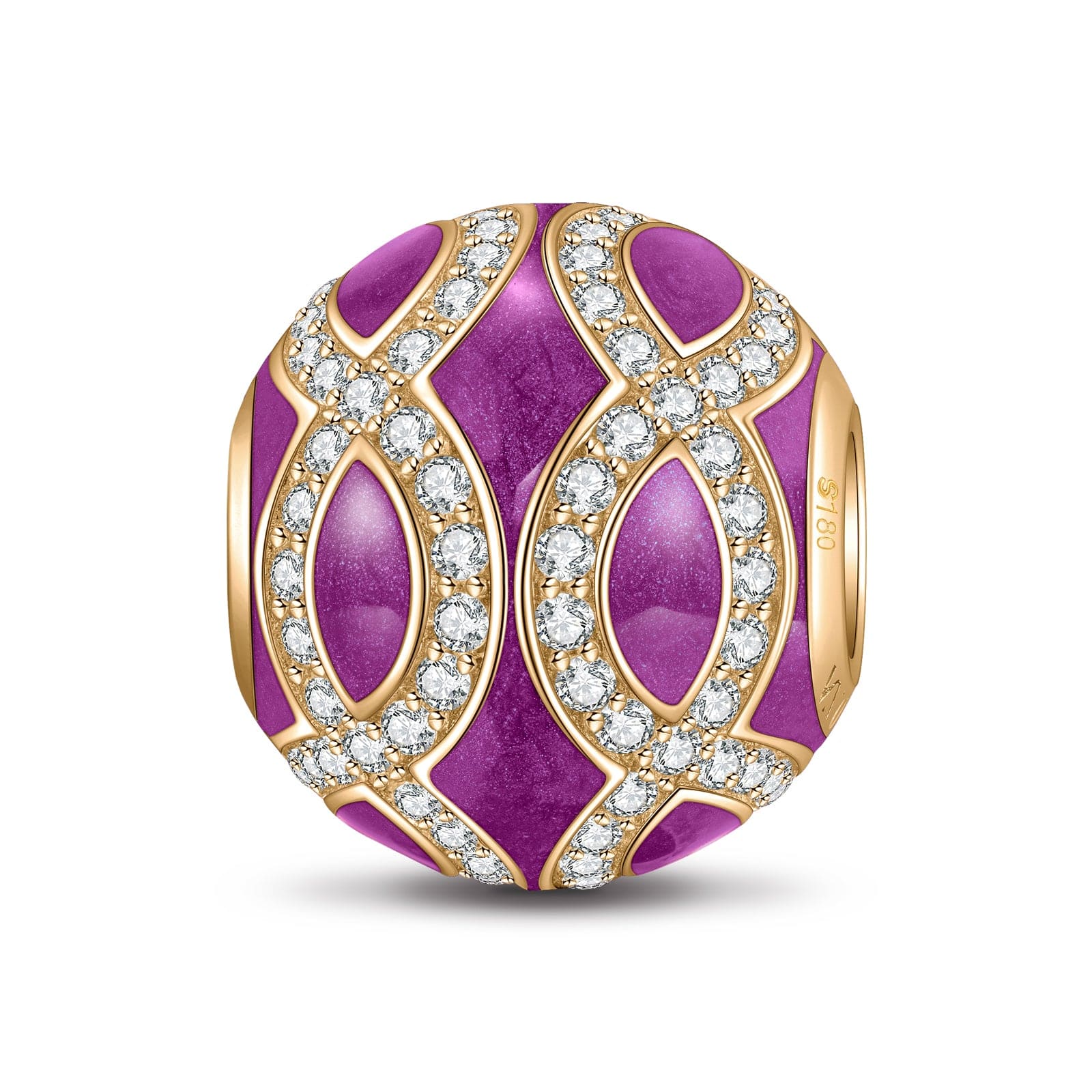 TIMELESSNESS TARNISH-RESISTANT SILVER CHARMS WITH ENAMEL IN 14K GOLD P ...