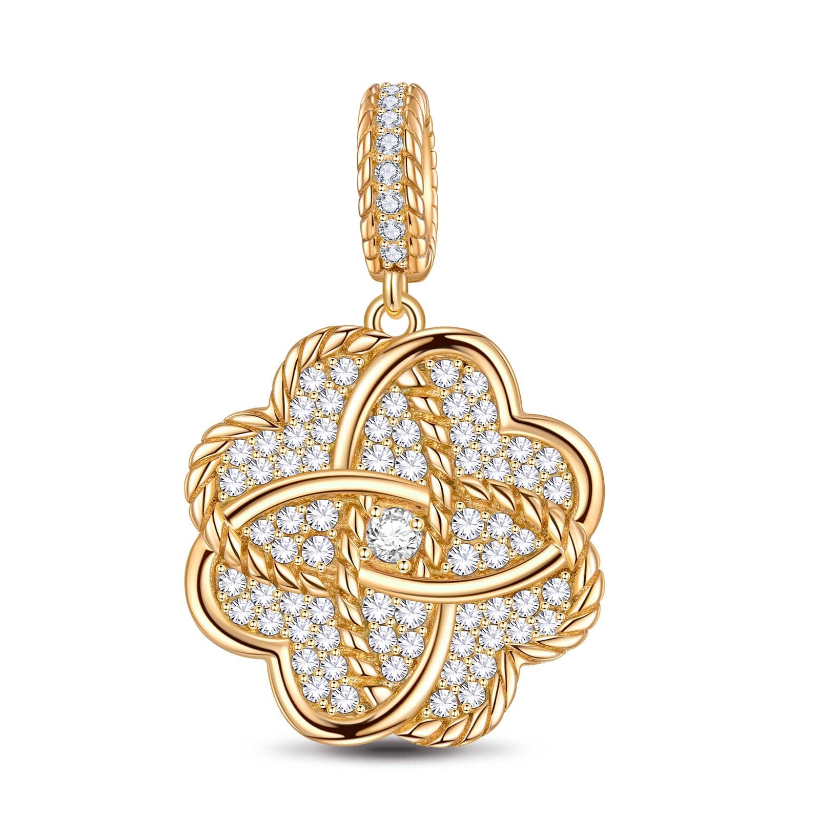 ROMANTIC ENCOUNTERS TARNISH-RESISTANT SILVER DANGLE CHARMS IN 14K GOLD ...