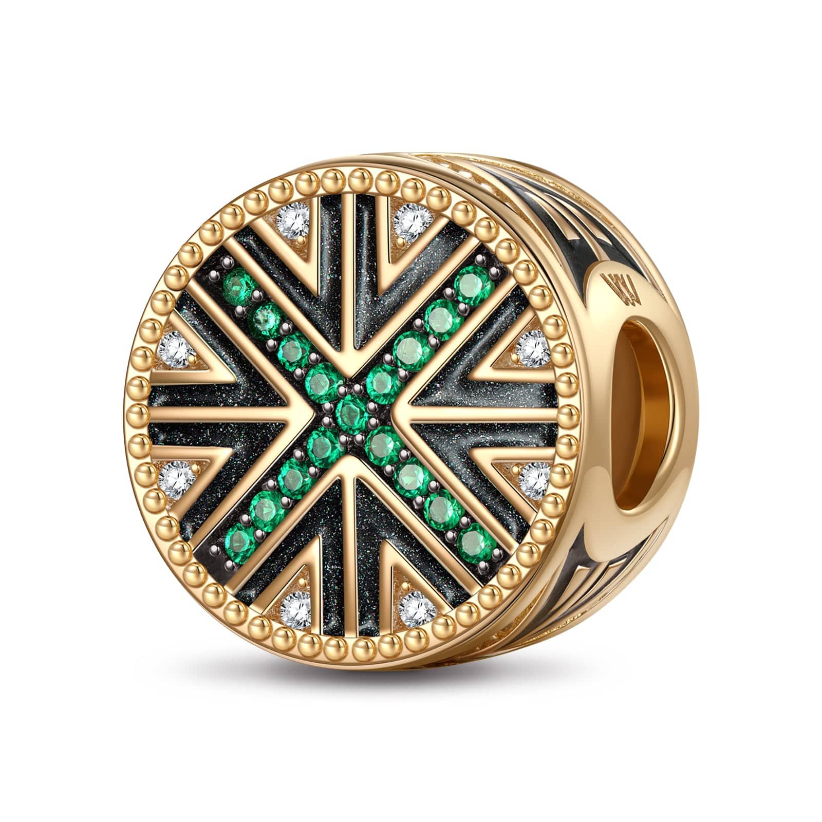 XL SIZE HUNTING TARNISH-RESISTANT SILVER CHARMS WITH ENAMEL IN 14K GOL ...