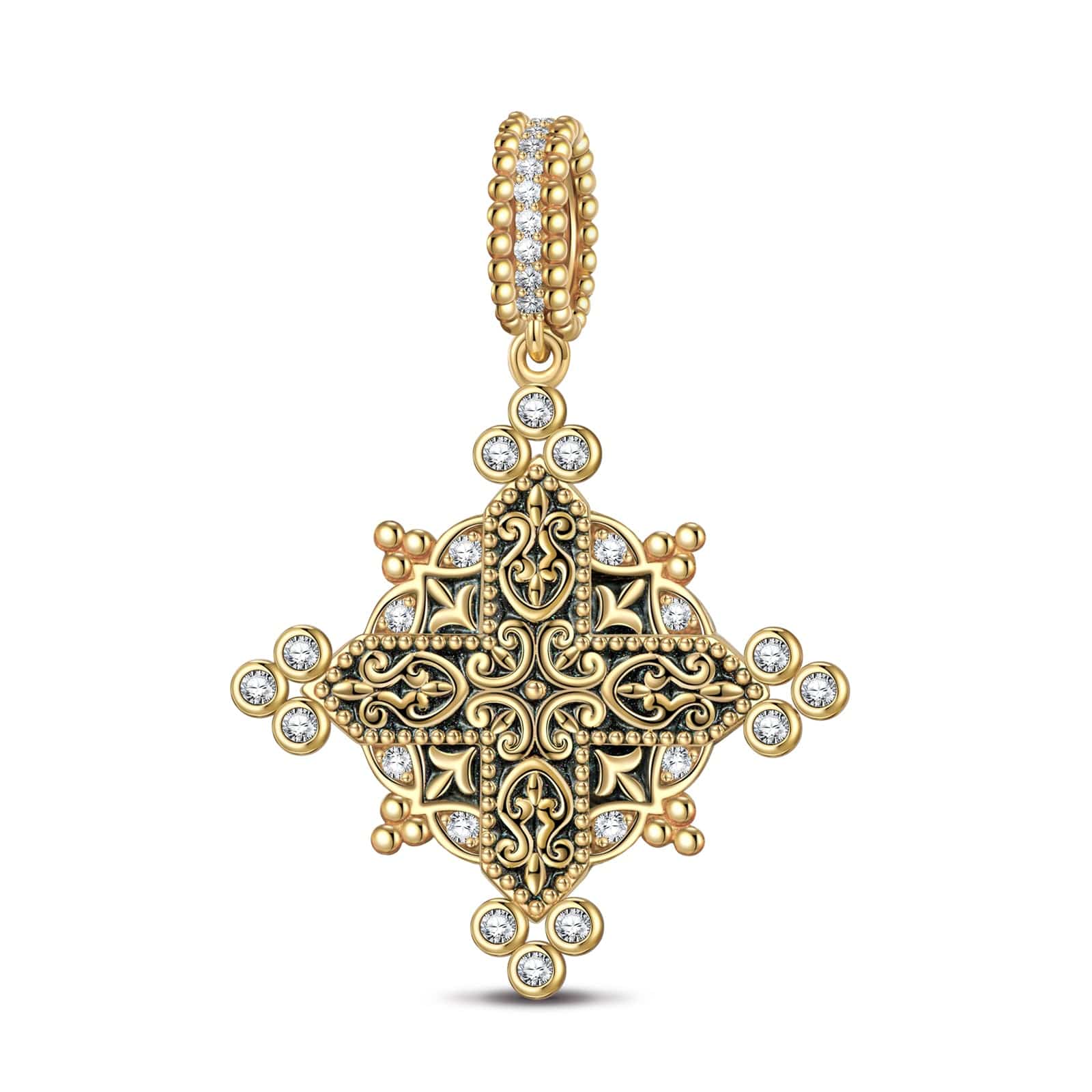 XL SIZE LIGHT OF GLORY TARNISH-RESISTANT SILVER DANGLE CHARMS WITH ENA ...