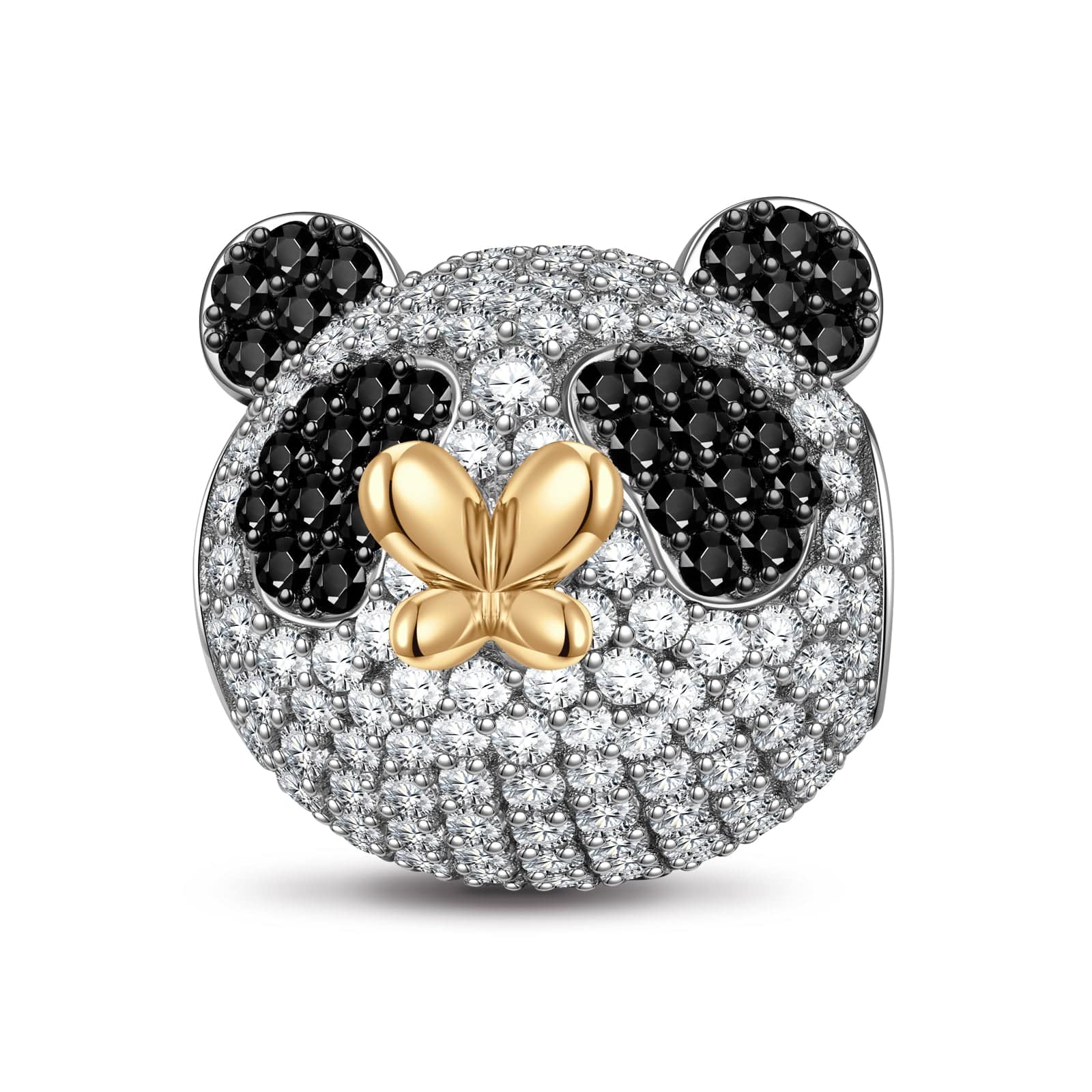 PANDA AND BUTTERFLY TARNISH-RESISTANT SILVER ANIMAL CHARMS IN TWO-TONE ...