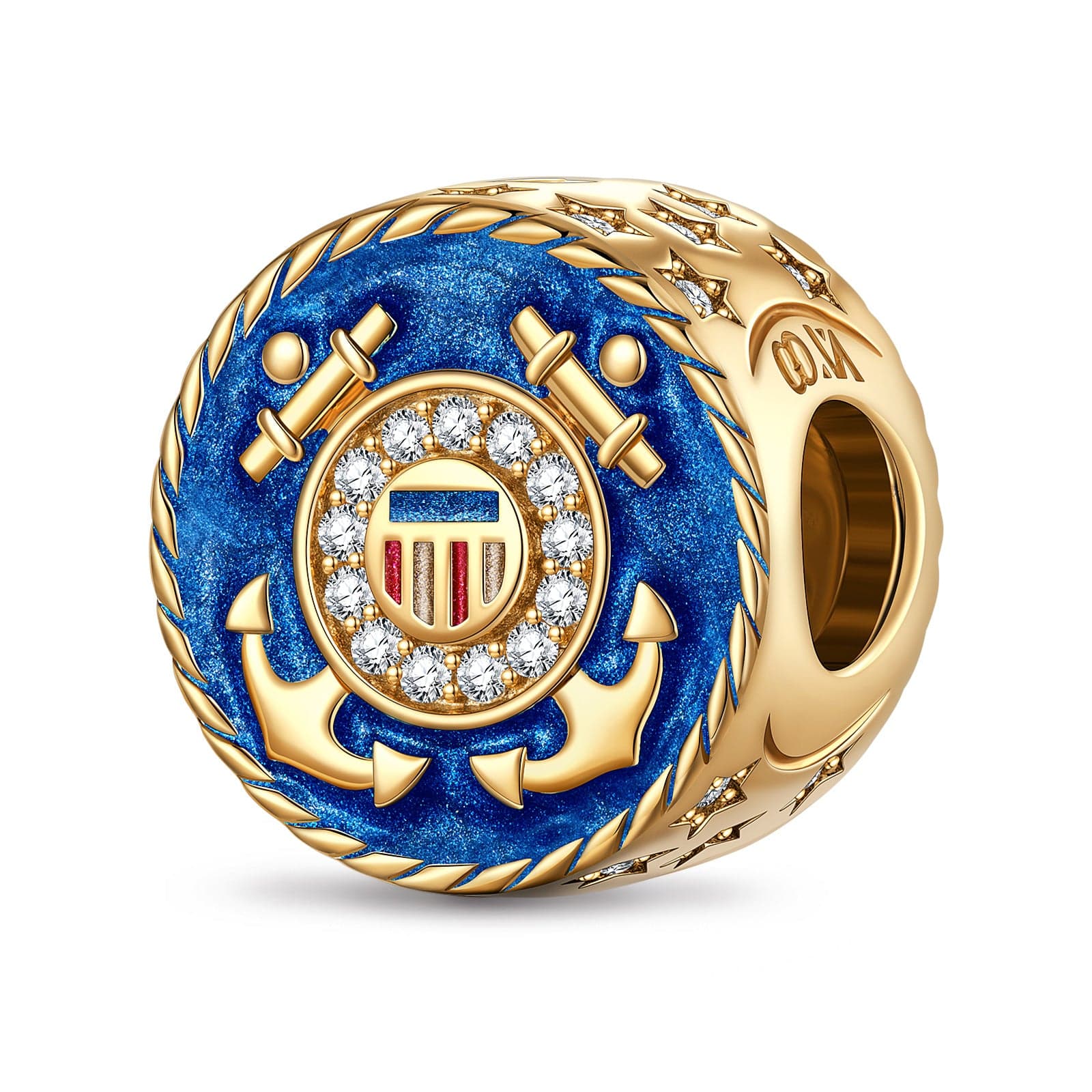 OCEAN VALOR TARNISH-RESISTANT SILVER CHARMS WITH ENAMEL IN 14K GOLD PL ...