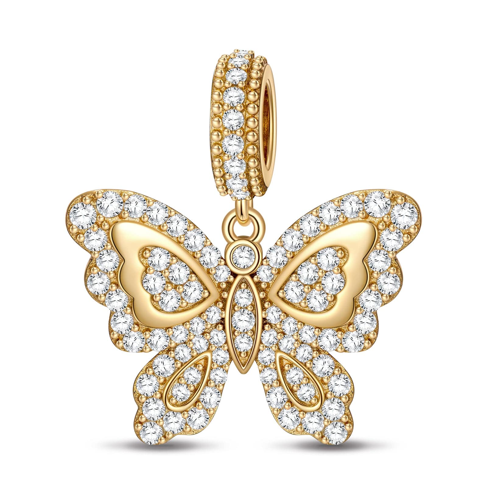 BUTTERFLY TARNISH-RESISTANT SILVER ANIMAL DANGLE CHARMS IN 14K GOLD PL ...