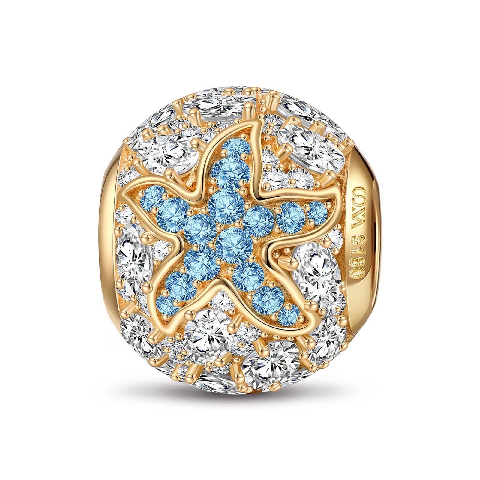 SHIMMERING STARFISH TARNISH-RESISTANT SILVER CHARMS IN 14K GOLD PLATED ...