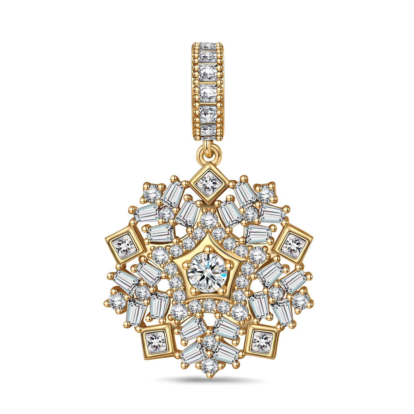 ICY SPLINTER TARNISH-RESISTANT SILVER DANGLE CHARMS IN 14K GOLD PLATED ...