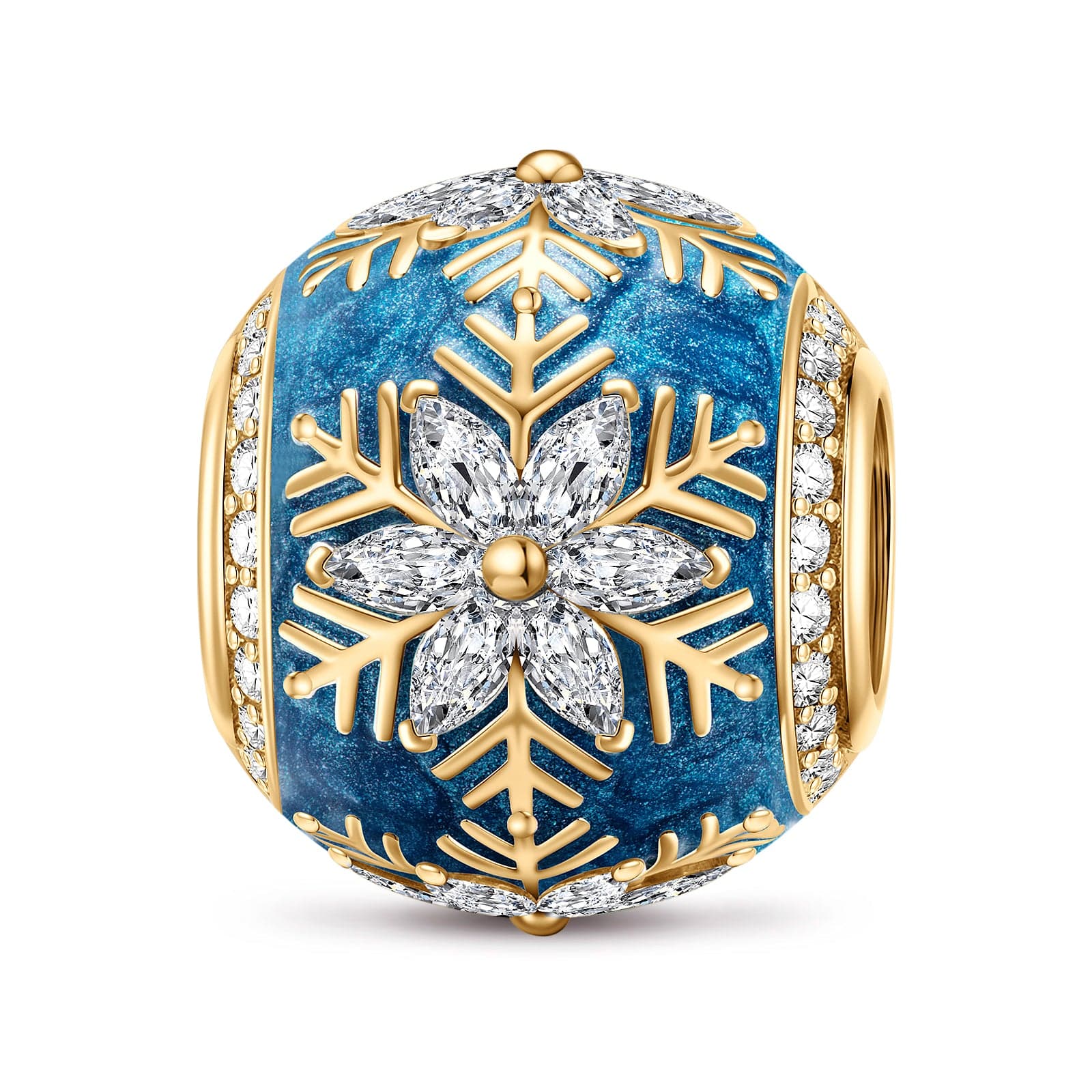 FEATHERY SNOWFLAKE TARNISH-RESISTANT SILVER CHARMS IN 14K GOLD PLATED ...