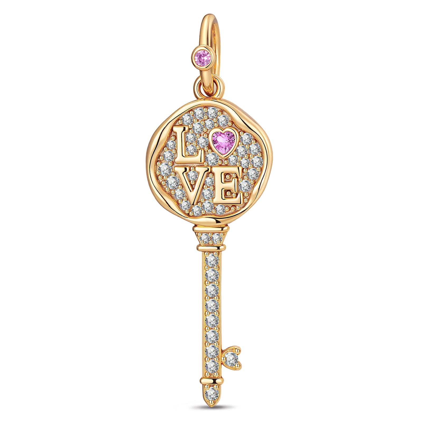 KEY TO ETERNITY TARNISH-RESISTANT SILVER DANGLE CHARMS IN 14K GOLD PLA ...