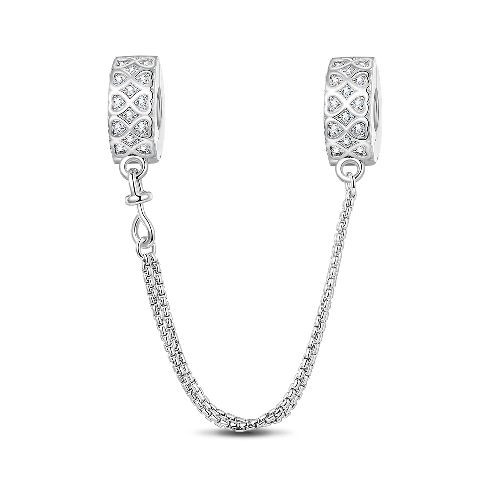 STERLING SILVER CONNECTION OF LOVE SAFETY CHAIN IN SILVER PLATED – GONA