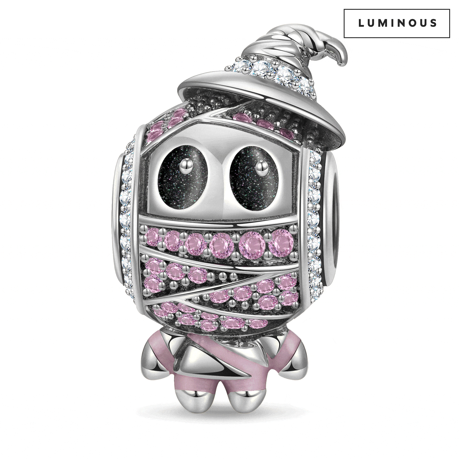 LUMINOUS STERLING SILVER COWBOY MUMMY CHARMS WITH ENAMEL IN BLACKENED ...