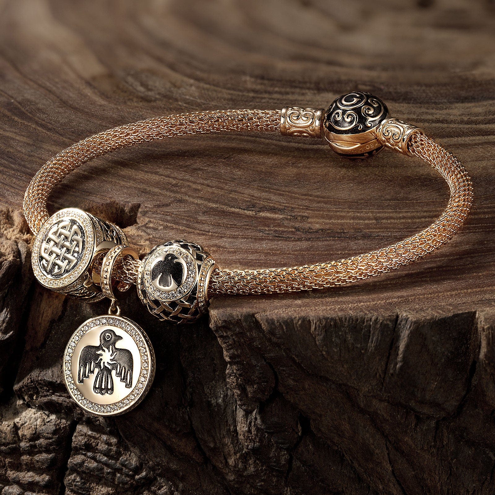 STERLING SILVER XL SIZE THUNDERCLOUD ELF CHARMS BRACELET SET WITH ENAM ...