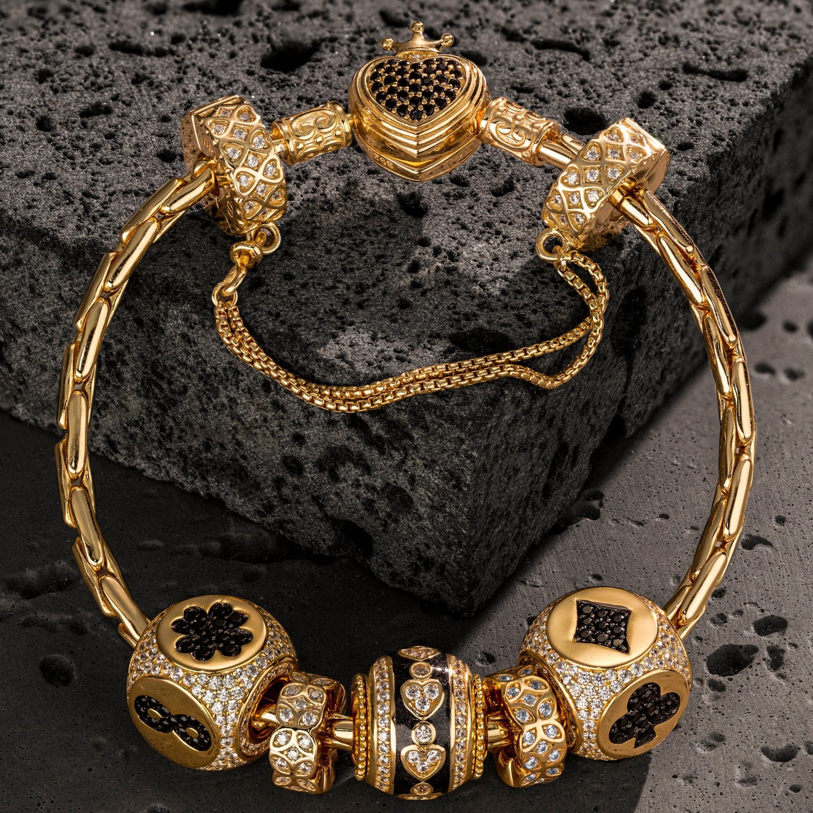 STERLING SILVER WHISPERING OF DESTINY CHARMS BRACELET SET WITH ENAMEL ...