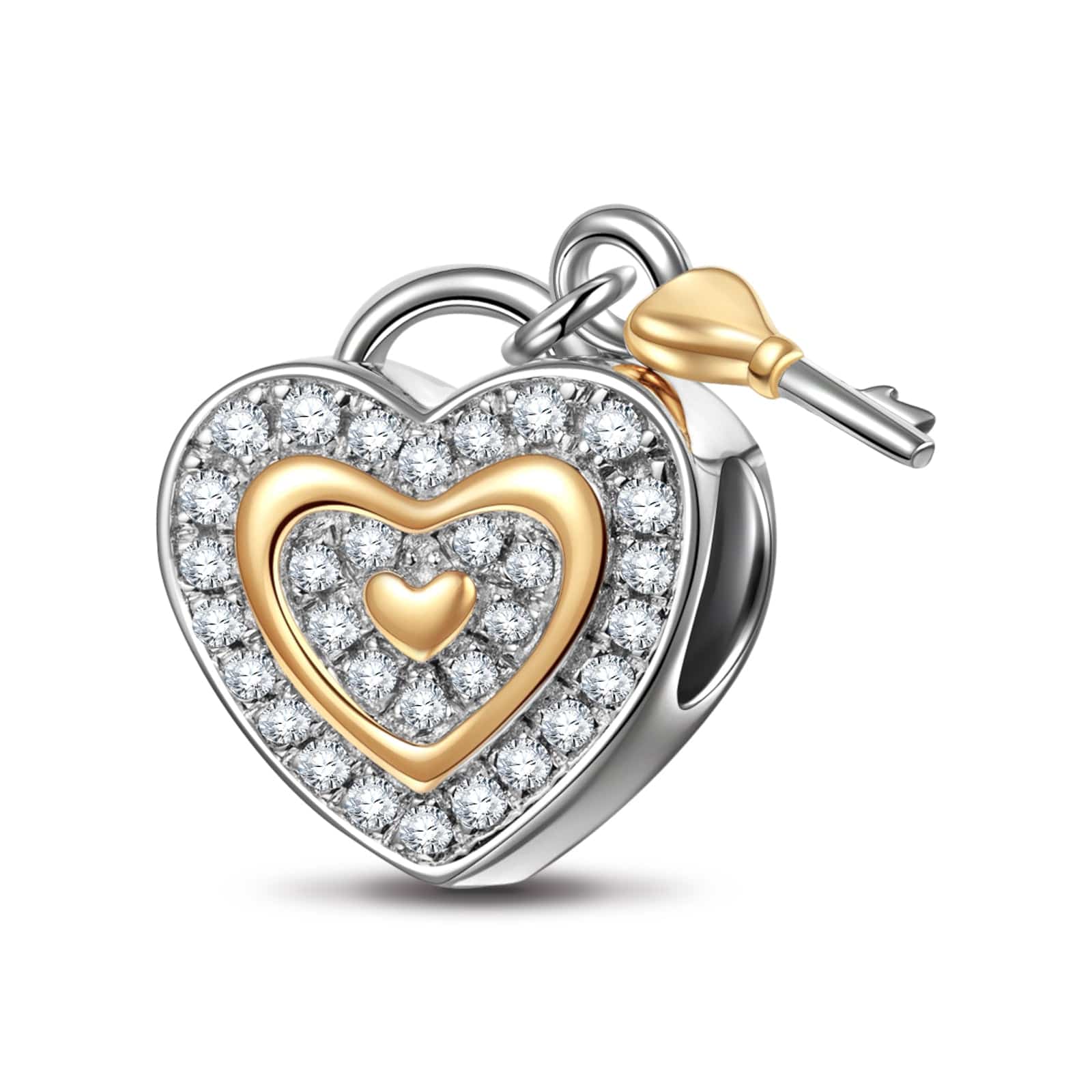 STERLING SILVER YOU ARE MY LOVE CHARMS IN TWO-TONE PLATING – GONA