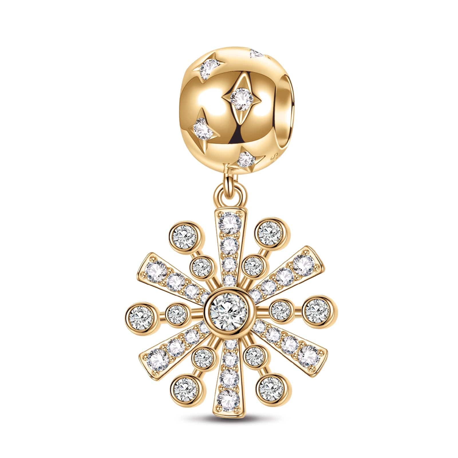 ICE CRYSTAL MAGIC TARNISH-RESISTANT SILVER DANGLE CHARMS IN 14K GOLD P ...