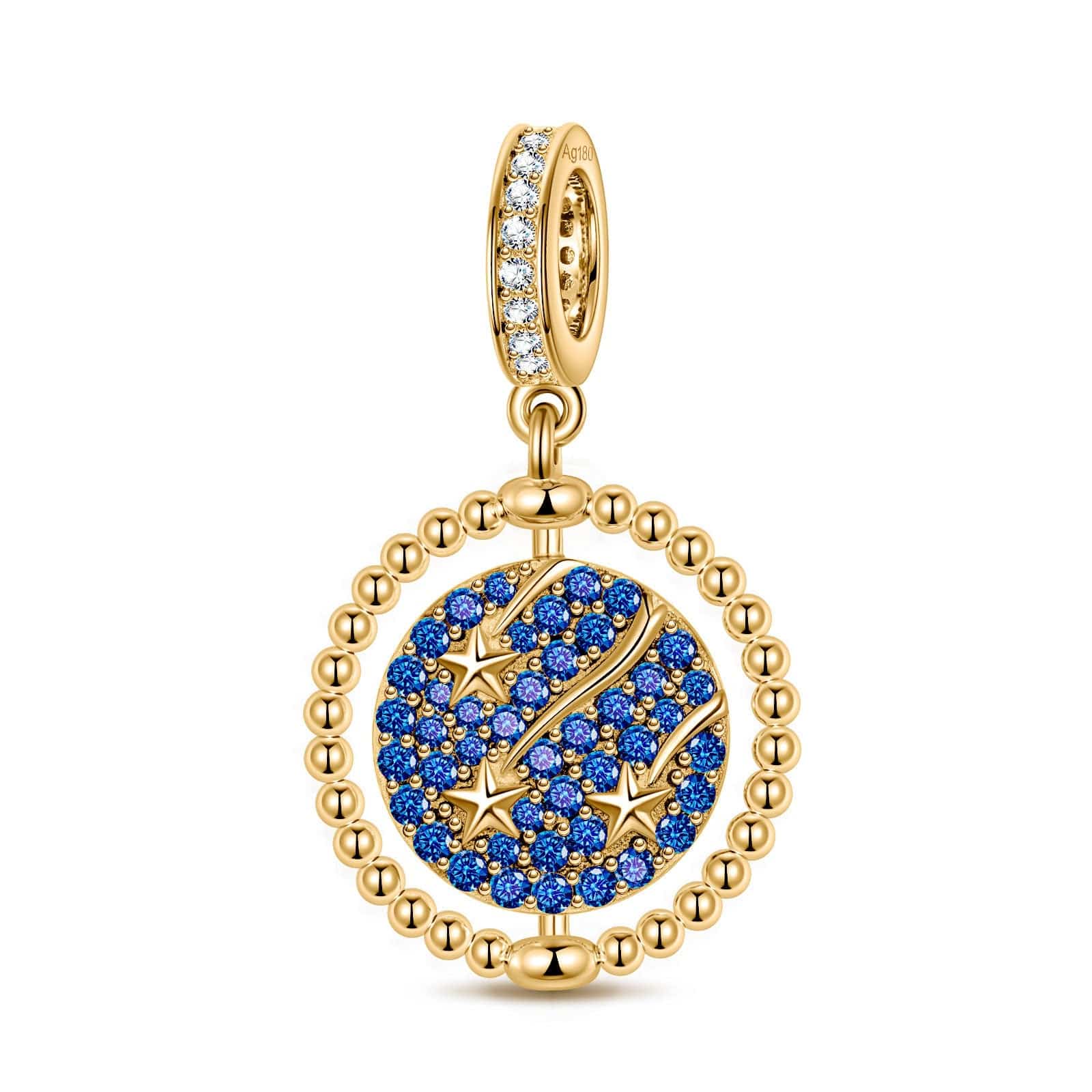 METEOR STREAKS TARNISH-RESISTANT SILVER DANGLE CHARMS IN 14K GOLD PLAT ...