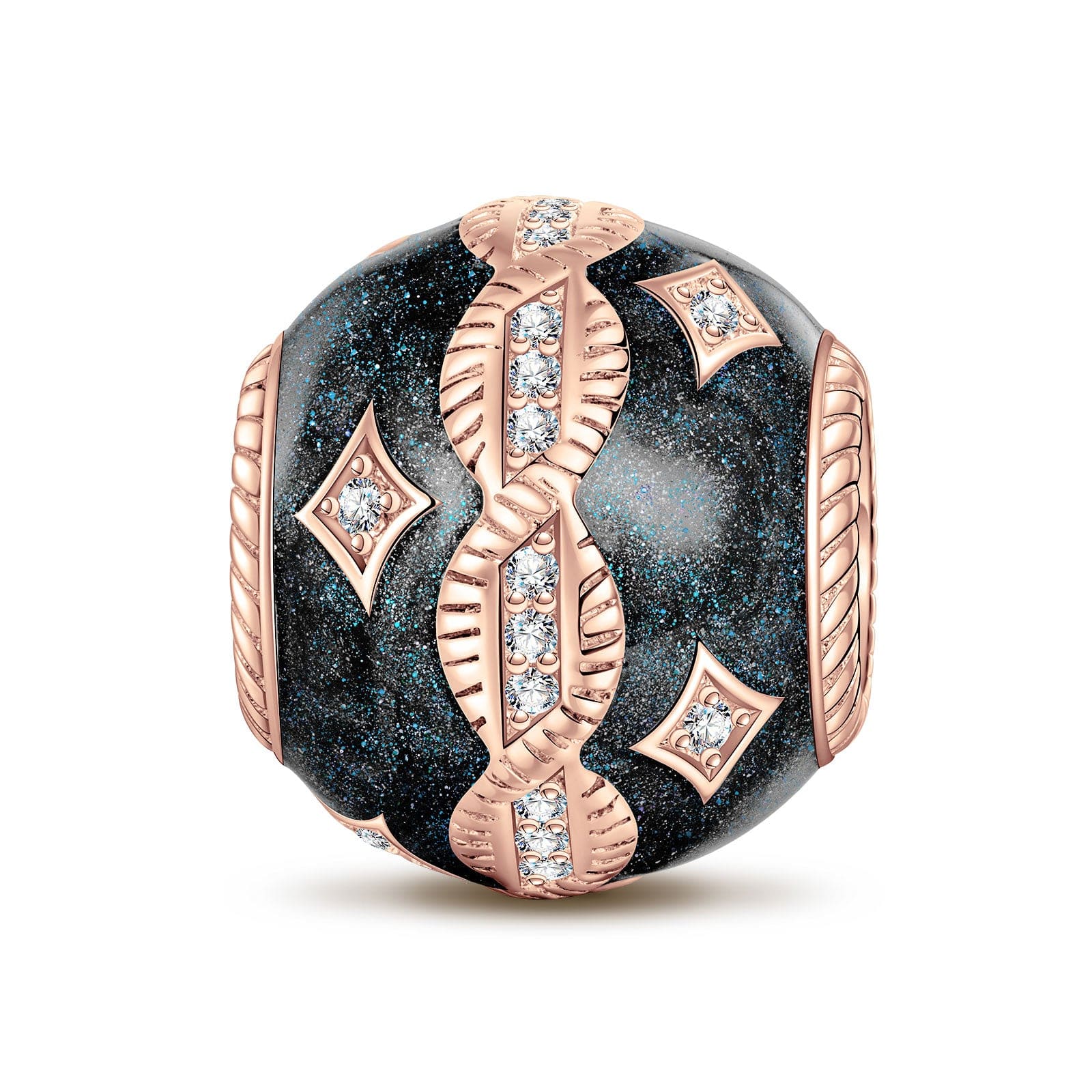 INFINITE LOVE TARNISH-RESISTANT SILVER CHARMS WITH ENAMEL IN ROSE GOLD ...