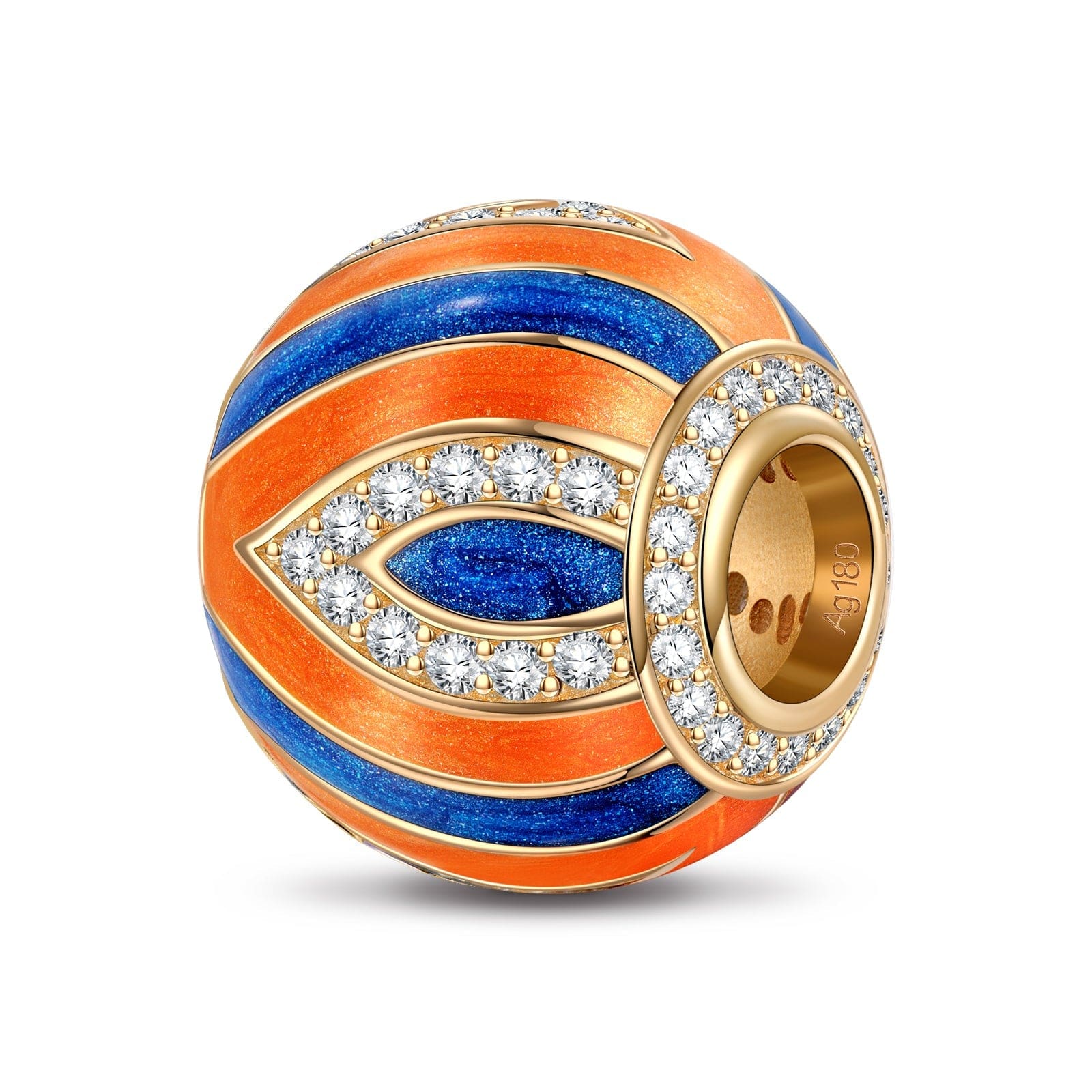 COLORFUL ART QUICKSAND TARNISH-RESISTANT SILVER CHARMS WITH ENAMEL IN ...