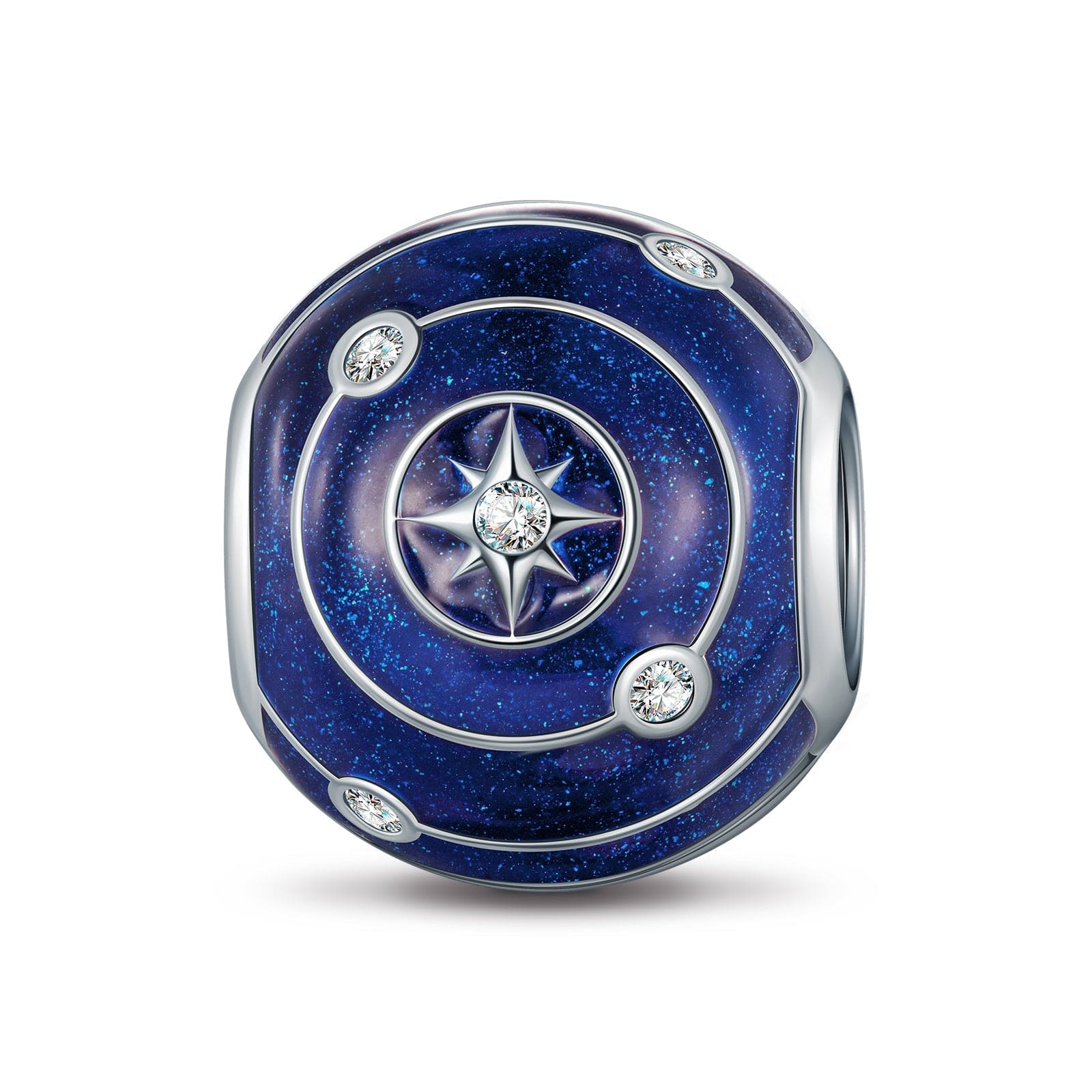 STERLING SILVER SOLAR SYSTEM CHARMS WITH ENAMEL IN WHITE GOLD PLATED – GONA