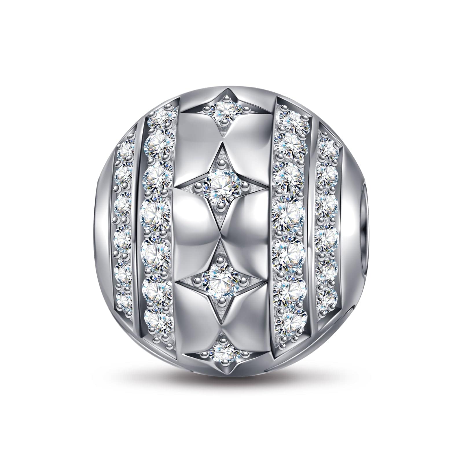 STERLING SILVER STARS SHINE BRIGHT CLIPS IN WHITE GOLD PLATED – GONA